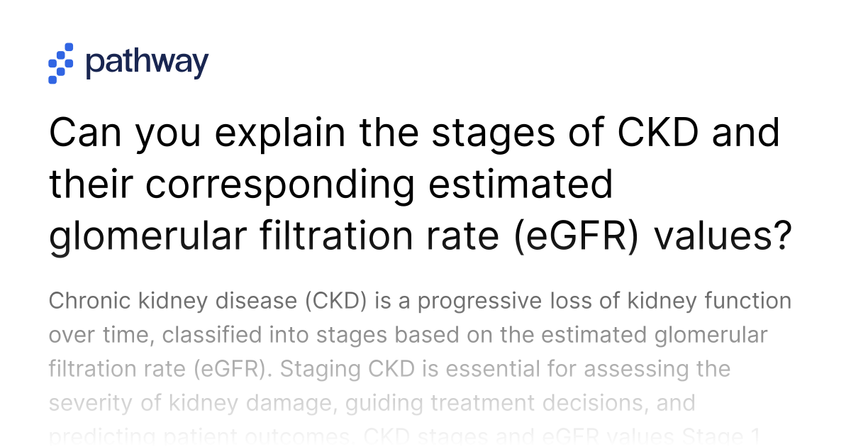 Can you explain the stages of CKD and their corresponding estimated ...